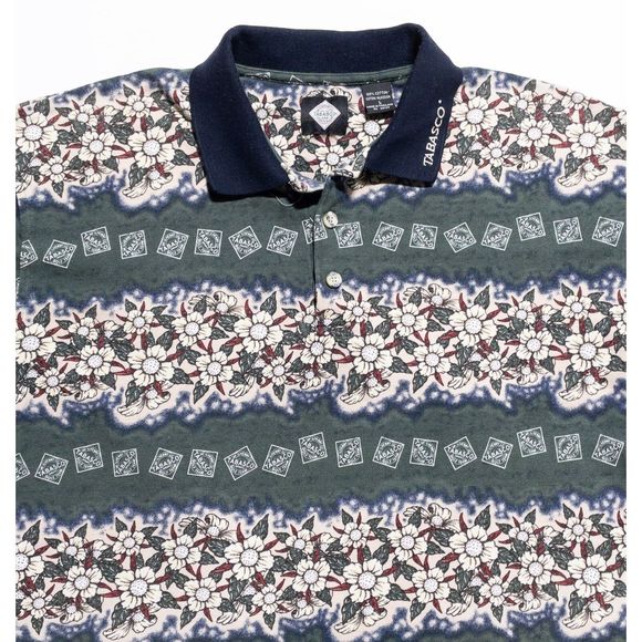 Tabasco | Shirts | Vintage Tabasco Polo Shirt Men Large Logo Collar ...